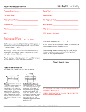 Fillable Online Fabric Verification Form Fax Email Print - pdfFiller