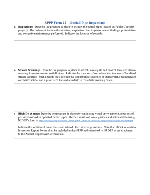 Fillable Online SPPP Form 12 Outfall Pipe Inspections Fax Email Print ...
