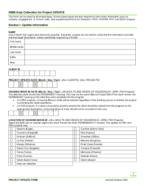 Fillable Online HMIS Data Collection for Project UPDATE Fax Email Print ...