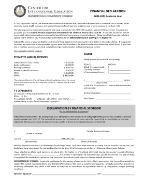 Fillable Online FINANCIAL DECLARATION DECLARATION BY FINANCIAL ... Fax ...