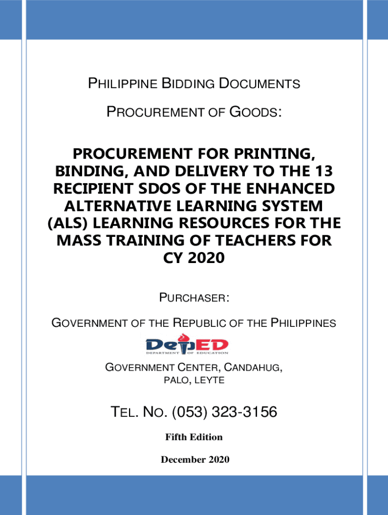 Fillable Online Philippine Bidding Documents PROCUREMENT FOR THE ... Fax Email Print - pdfFiller