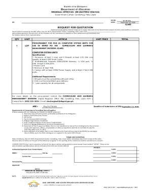 Fillable Online PROCUREMENT FOR FIVE (5) COMPUTER SYSTEM UNITS FOR Fax ...