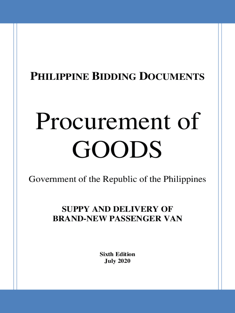Fillable Online Procurement of GOODS - philippine bidding documents Fax Email Print - pdfFiller