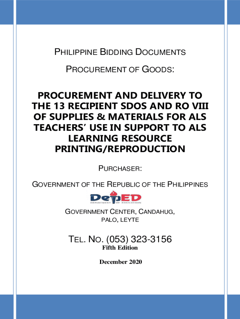 Fillable Online PHILIPPINE BIDDING DOCUMENTS FOR SUPPLY AND ... Fax Email Print - pdfFiller
