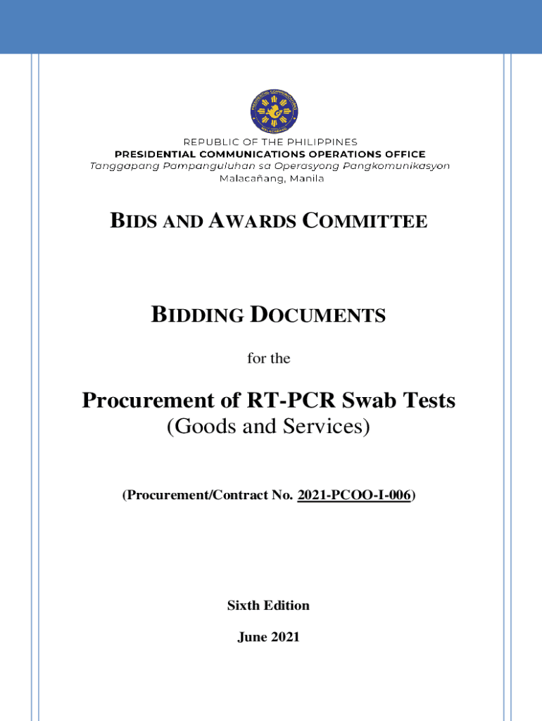 Fillable Online Procurement of RT-PCR Swab Tests Fax Email Print ...