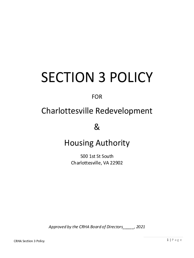Fillable Online DRAFT Section 3 CRHA policy Fax Email Print - pdfFiller