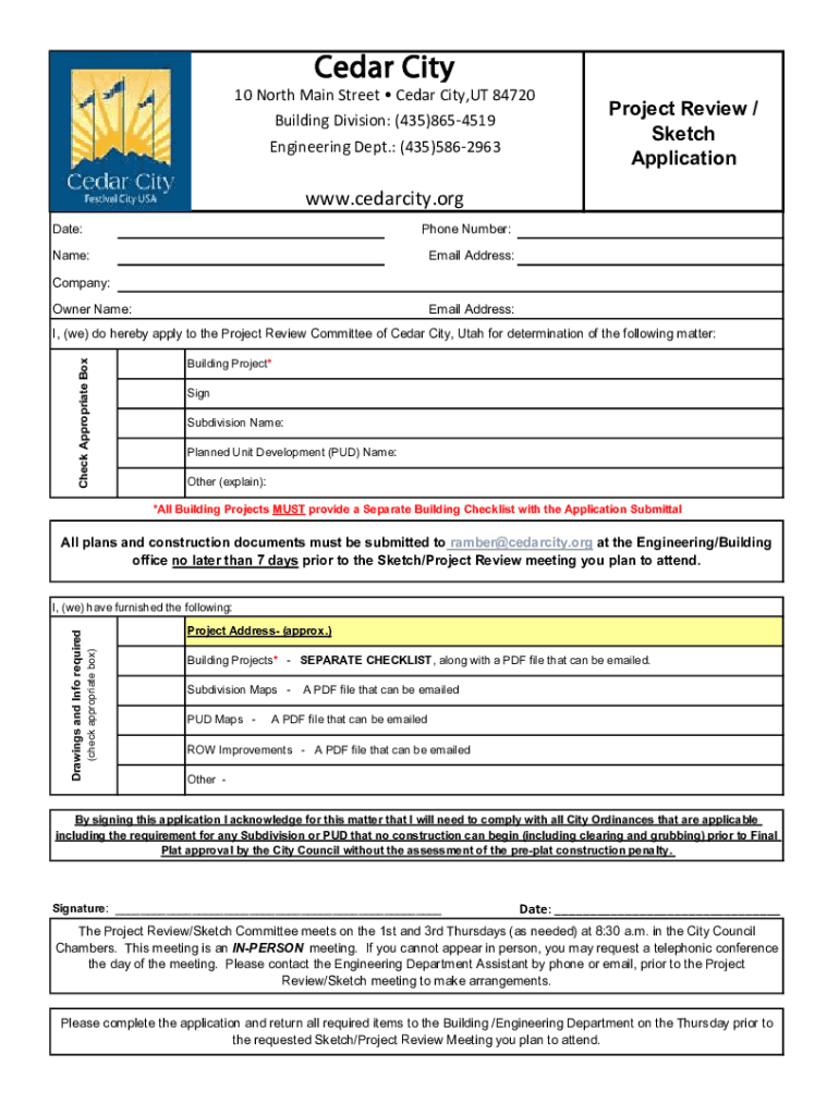 Fillable Online Project Review / Sketch Application Fax Email Print ...