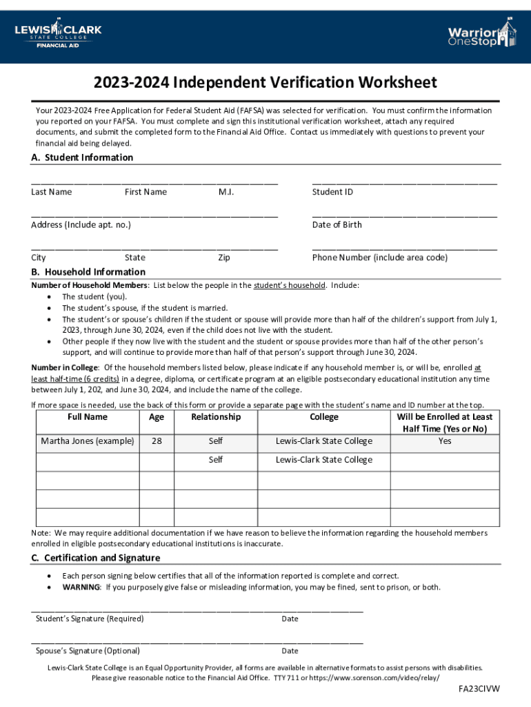 Fillable Online Your 2023-2024 Free Application for Federal Student Aid ...