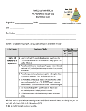 Fillable Online Family/Group Family Child Care NYS Pyramid Model ...