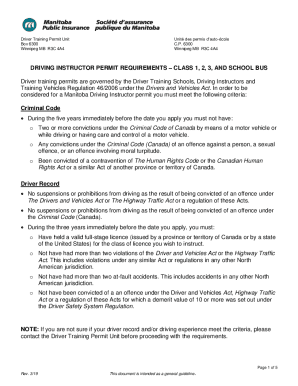 Fillable Online CLASS 1, 2, 3, AND SCHOOL BUS Driver training permits ...