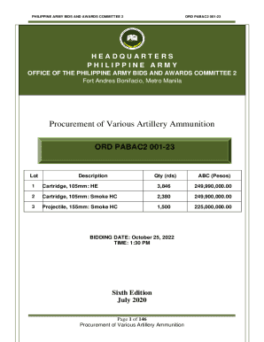 Fillable Online Office of The Philippine Army Bids and Awards Committee ...