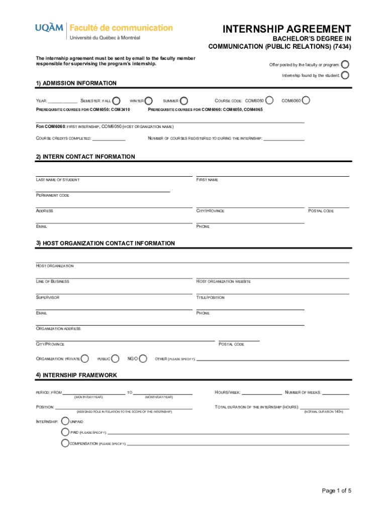Fillable Online School of Communication & Journalism Internship Packet ...