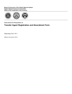 Fillable Online Form TA-1 Transfer Agent Registration and Amendment ...