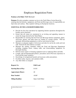 Fillable Online Free Online Staff Requisition Form Template Fax Email ...