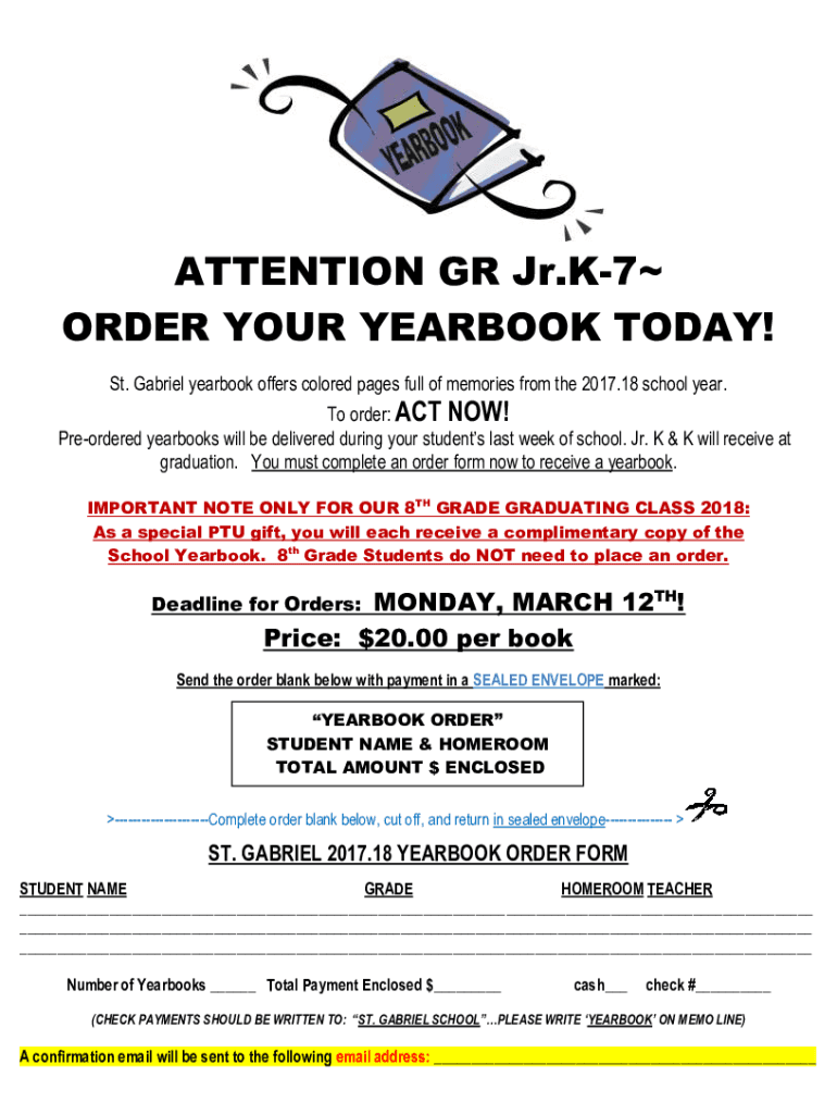 Fillable Online Yearbook, autograph and memory book for end of year ...