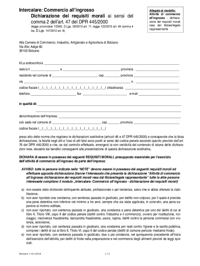 Compilabile Online Dichiarazione della persona in possesso dei ...