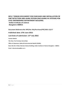 Fillable Online 1 RFQ / TENDER DOCUMENT FOR PURCHASE AND ... Fax Email Print - pdfFiller