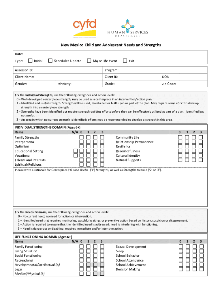 Fillable Online CANS Five through Twenty Rating Sheet Fax Email Print ...