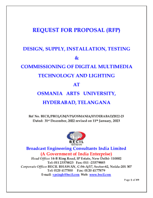 Fillable Online Request for Proposal for Design, Supply Installation ...