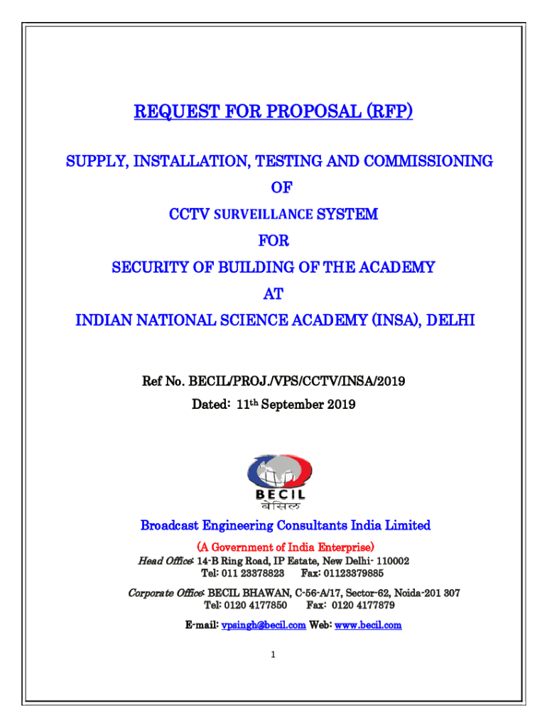 Fillable Online How to Write an RFP for a Video Security Installation ...