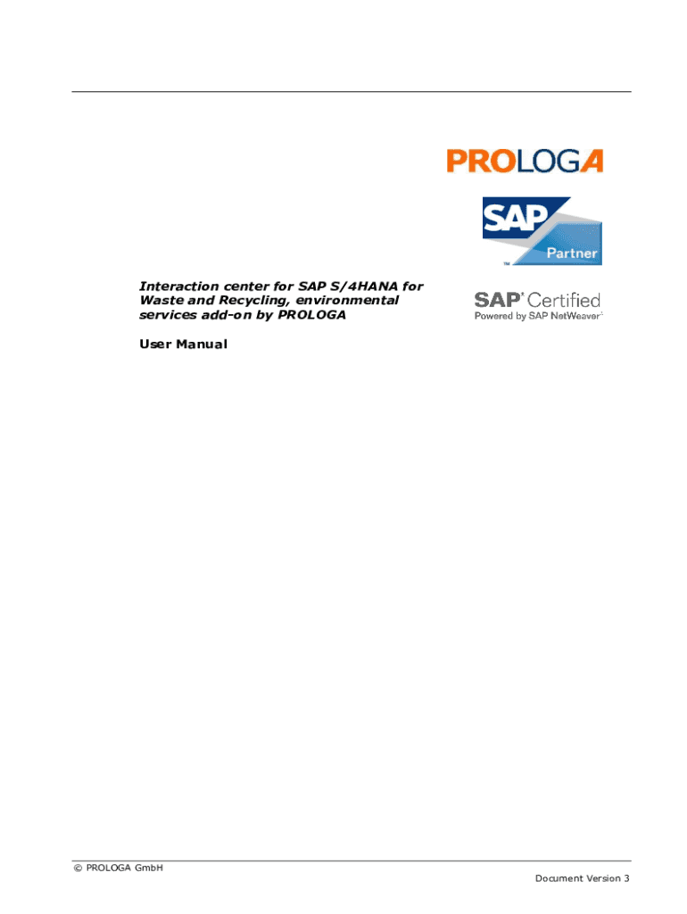 Fillable Online Interaction center for SAP S/4HANA for Waste and ...