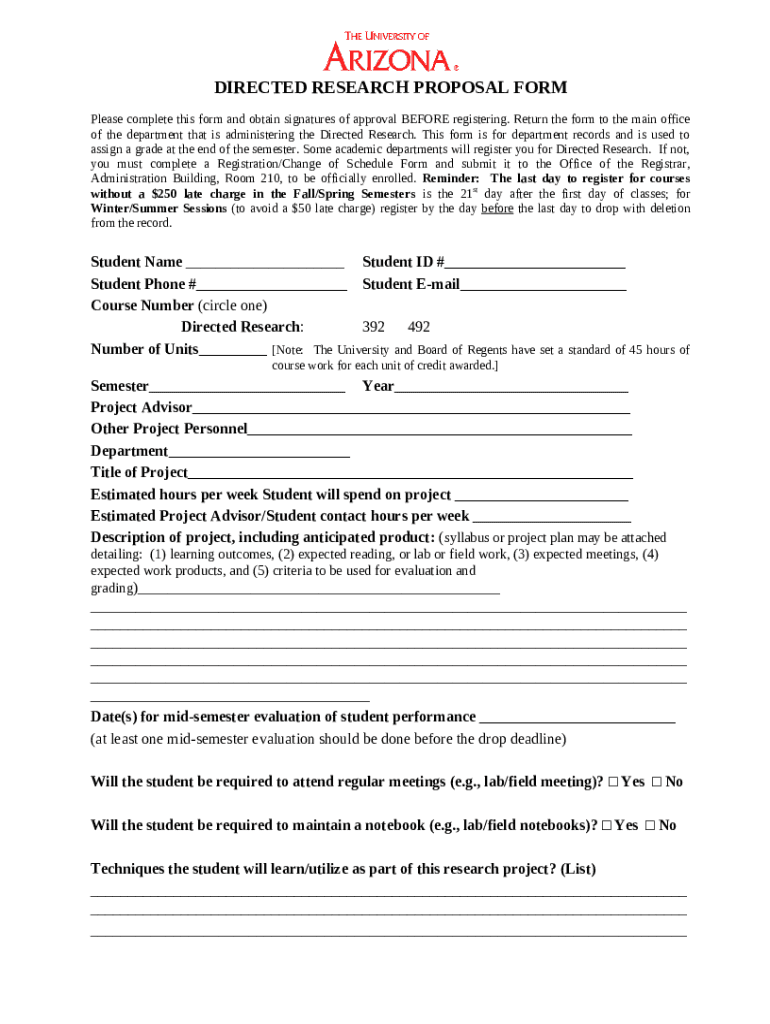 Independent Study Proposal Doc Template | pdfFiller