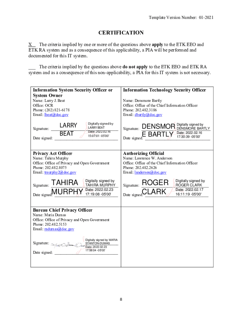 Fillable Online Privacy Threshold Analysis for the Office of Civil ...