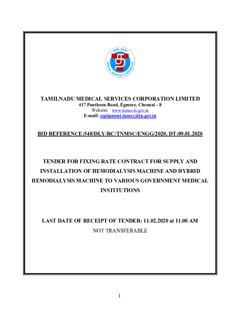 Fillable Online Tamil Nadu Medical Services Corporation Limited - TN ...