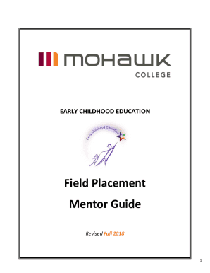 Fillable Online Mohawk College ECE Mentor Field Placement Support Hub Fax Email Print - pdfFiller