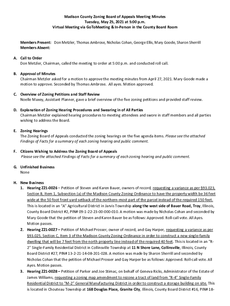 Fillable Online and conducted roll call Fax Email Print - pdfFiller