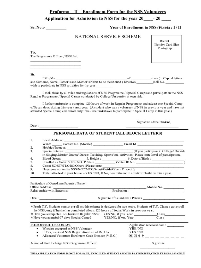 Fillable Online Nss Registration Form - Fill Out and Sign Printable PDF ... Fax Email Print ...