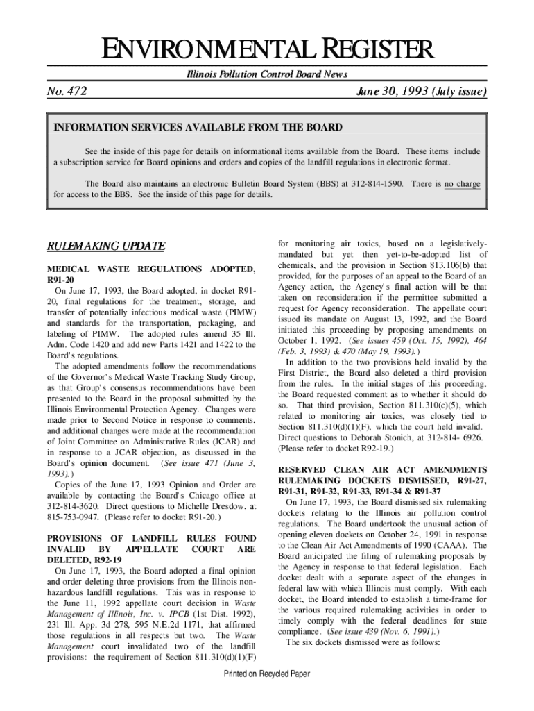 Fillable Online The Environmental Register No. 473 Fax Email Print ...