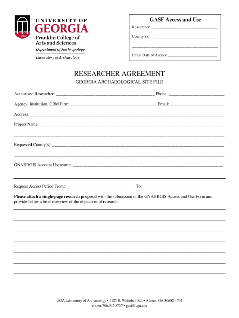 Fillable Online archaeology uga ArchaeologyDepartment Of Natural Resources Division Fax Email ...