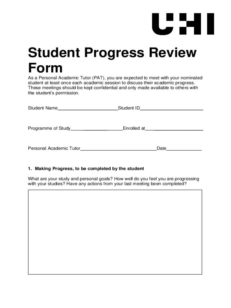 Fillable Online Student Progress Review Form Fax Email Print - pdfFiller