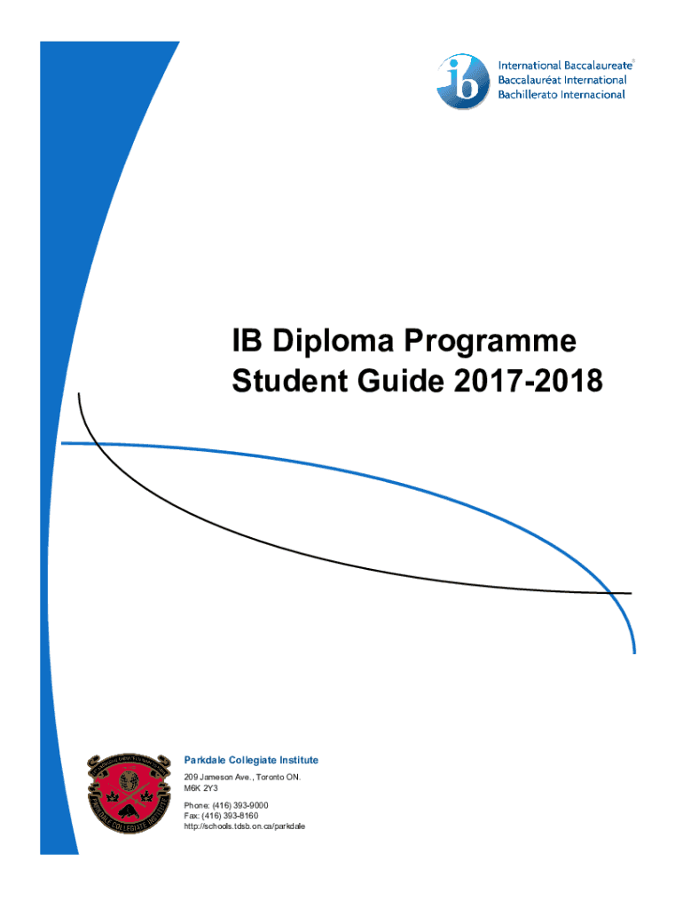 Fillable Online Parkdale Collegiate InstituteI.B.PCI IB CurriculumIB DP ...