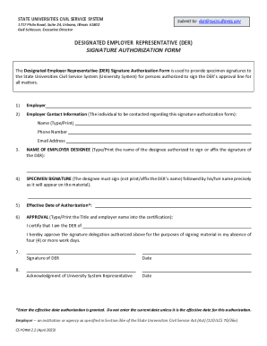 Fillable Online DER Signature Authorization Form. DER Signature ...