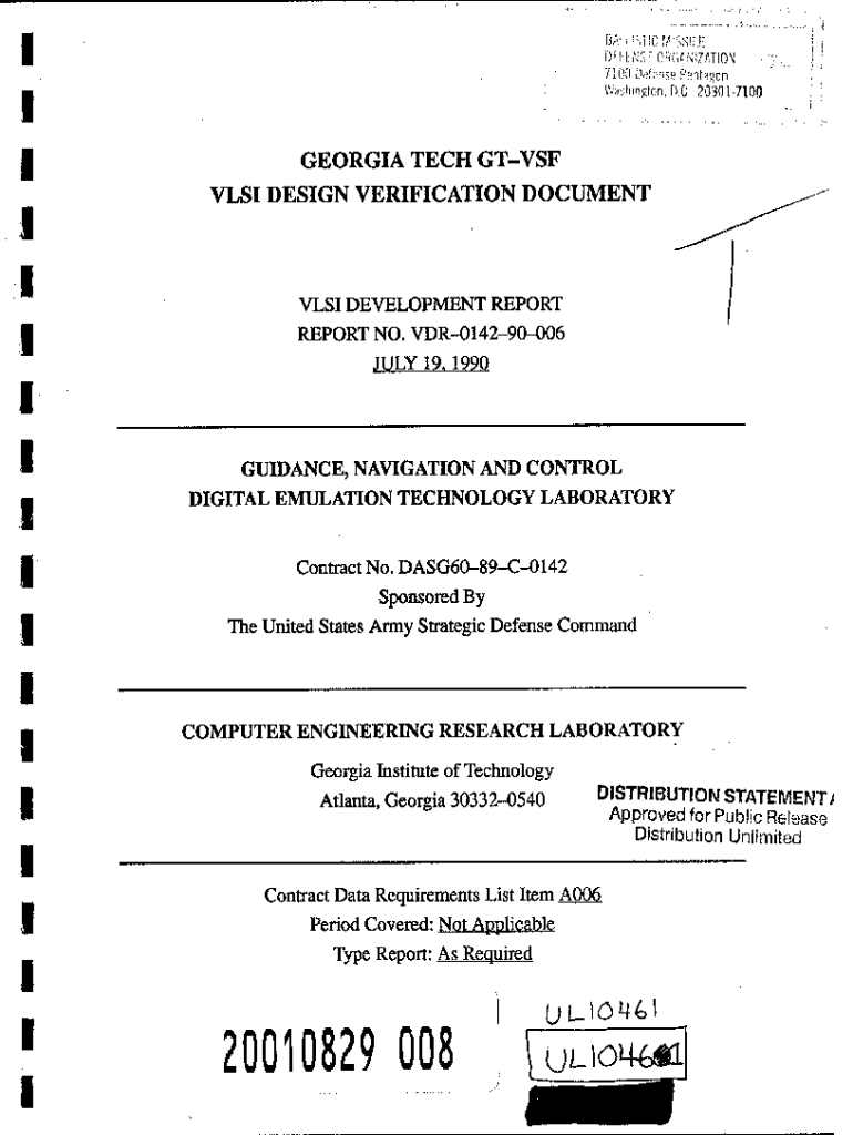 Fillable Online Georgia Tech GT-VSF, VLSI Design Verification Document ...