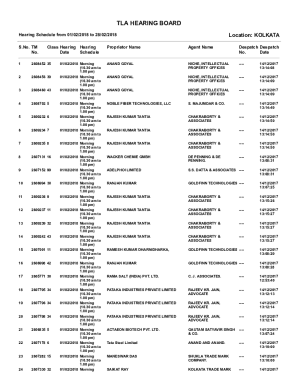 Preenchível Disponível ipindia gov TLA Hearing Board - Trade Marks Fax ...