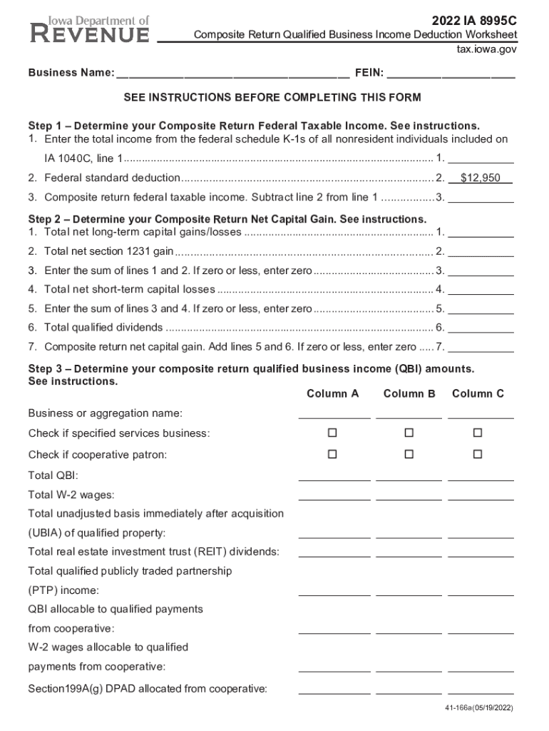 Fillable Online Form 8995 / 8995-A - Qualified Business Income ...