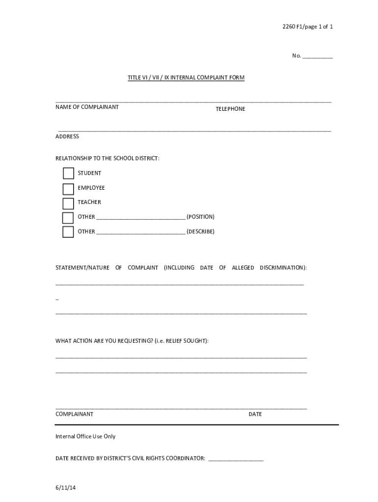 Fillable Online File a Complaint: Discrimination Form Fax Email Print ...