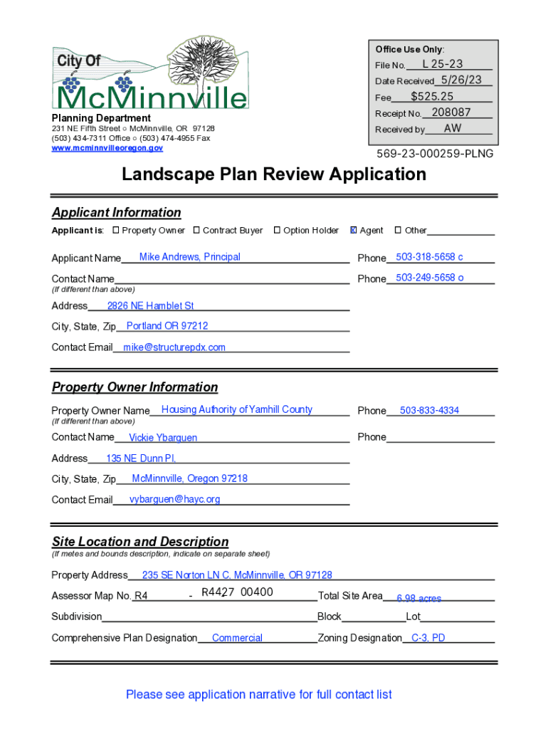 Fillable Online Landscape Plan Review Application Fax Email Print ...