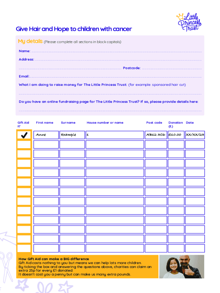 Fillable Online Superhairoes Hair Little Donation Form Fax Email Print ...