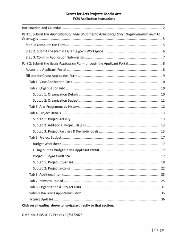 Fillable Online Grants for Arts Projects: Media Arts Fax Email Print - pdfFiller