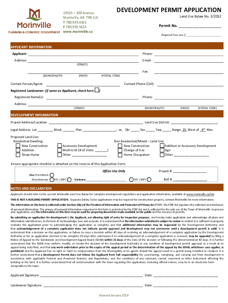 Fillable Online Building Permit Application Form - Sturgeon County Fax ...
