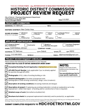 Fillable Online HDC Project Review Request Application.pdf Fax Email ...