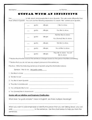 Fillable Online The Spanish verb gustar: how to use it (and other ...