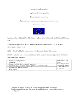 Fillable Online Harmonised application form Application for Schengen ...