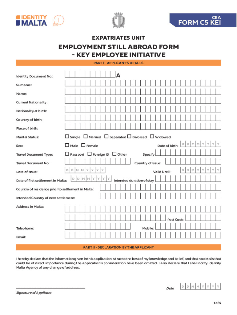 Fillable Online KEY EMPLOYEE INITIATIVE FORM C5 KEI Fax Email Print ...