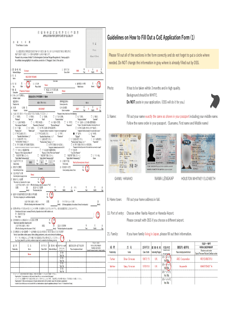 Fillable Online Guidelines on How to Fill Out a CoE Application Form (1) Fax Email Print - pdfFiller