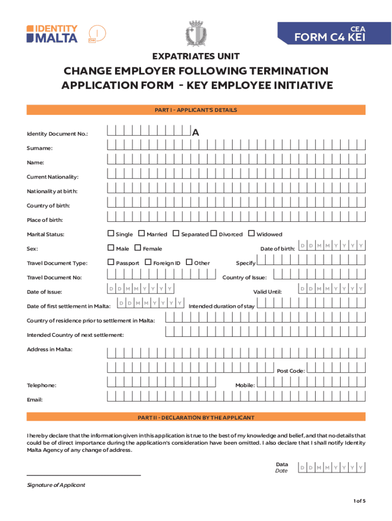 Fillable Online Form-C4-Single-Work-Permit-Change-in-Employer- ... Fax ...